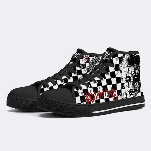 Unisex Black Metal Pinhead Print - High Top Canvas– OOTDBuyer